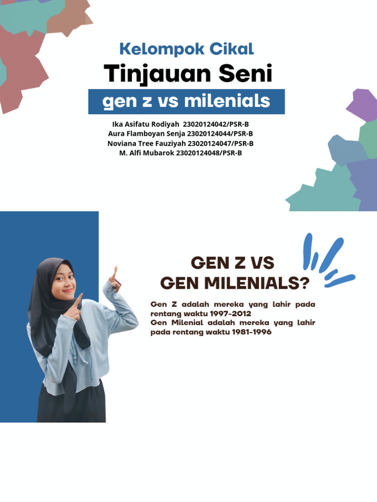 Kelompok 1 Gen Z Vs Gen Millenials Pdf Ilmu Sosial Seni