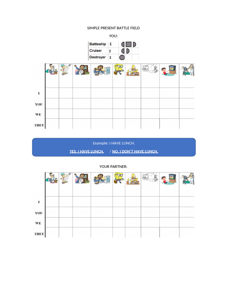 Simple Present Battle Field | PDF