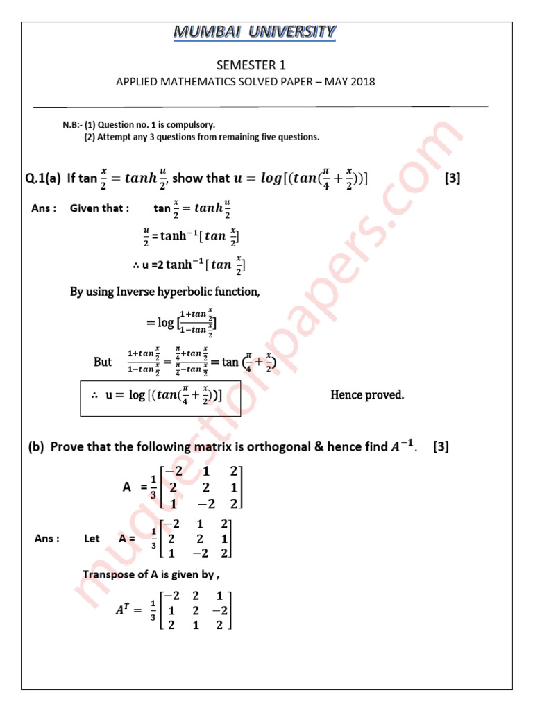 Am I Fe Sem 1 2018 May C-Scheme Answer Key | PDF | Applied Mathematics ...