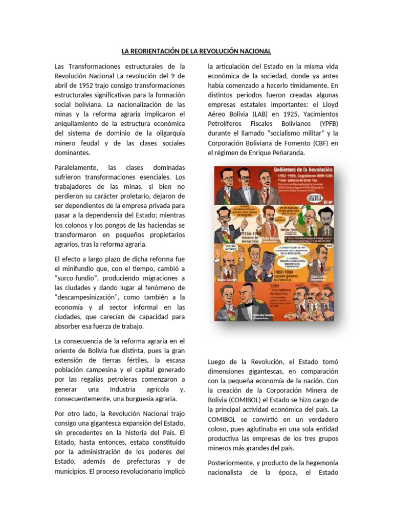 La Reorientación de La Revolución Nacional | PDF | Bolivia | Inflación