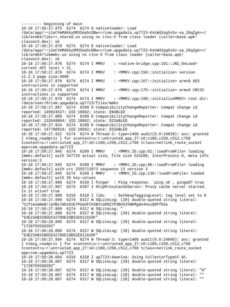 Com - Upgadata.up7723 Logcat | PDF | Android (Operating System) | Software