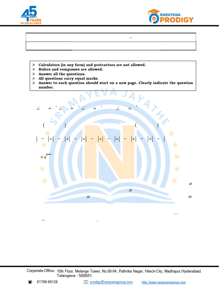 RMO or BMO Mock Test | PDF