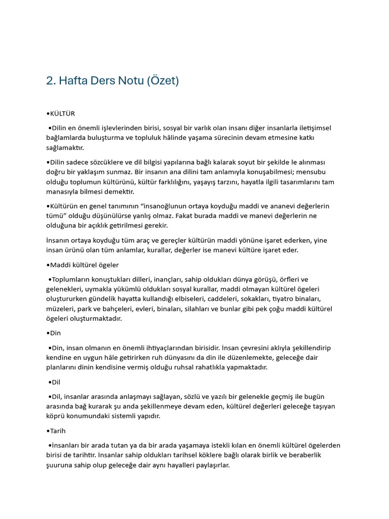 2.hafta Ders Notu (Özet) | PDF