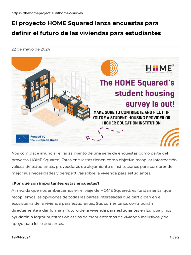 El Proyecto HOME Squared Lanza Encuestas para Definir El Futuro de Las Viviendas para ...