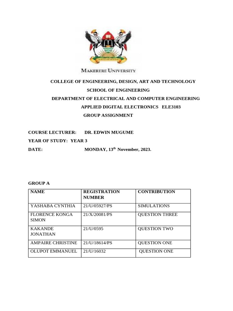 Assignment Final Digital | PDF | Logic Gate | Electrical Circuits