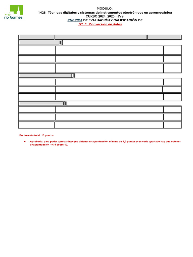 JVS 1428-Rubricatarea UT3 ConversiónDatos | PDF | Informática