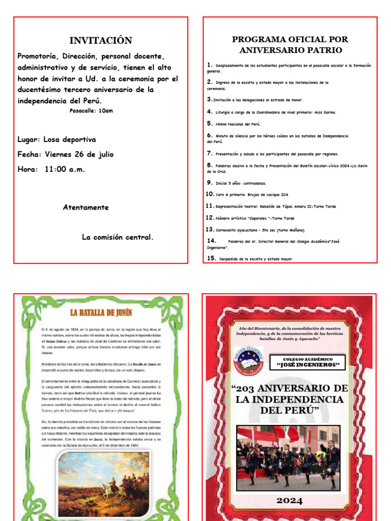 Programa Oficial 28 de Julio VVV | PDF