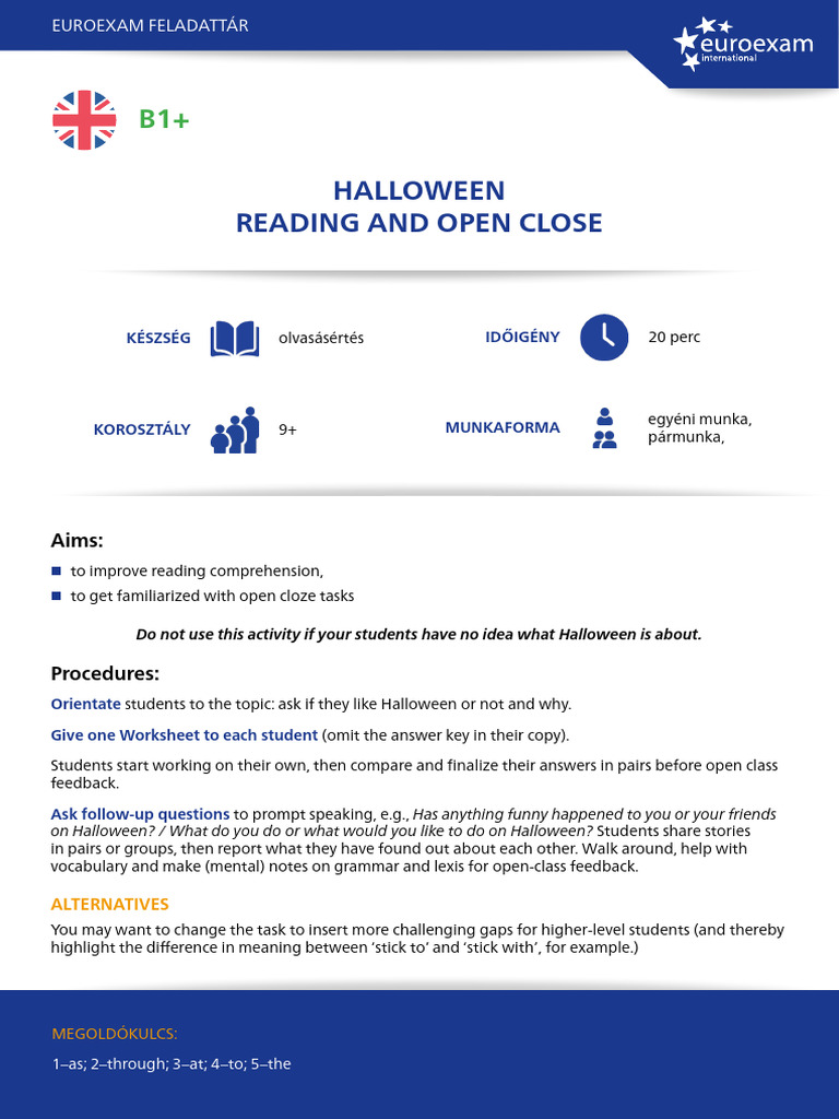 Halloween Reading Comprehension Activity | PDF | Cognition