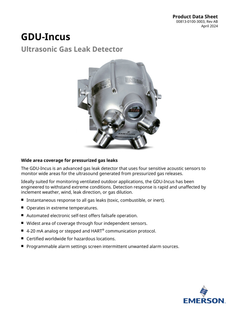 Product Data Sheet Gdu Incus en 105288 | PDF | Ultrasound | Sensor