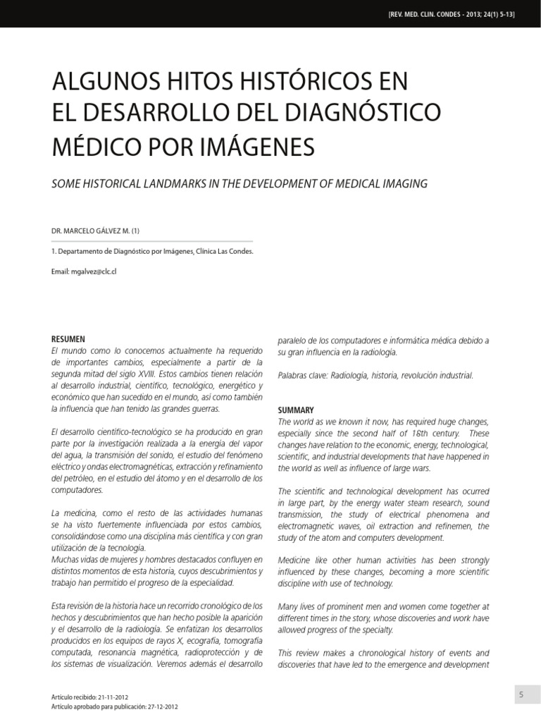 Algunos Hitos Hist Ricos en El Desarrollo Del Dia - 2013 - Revista M Dica CL Nic | PDF ...