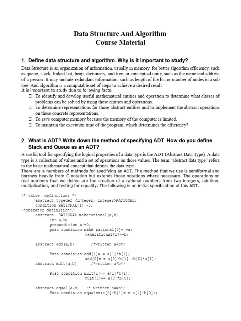 Data Structure Final Part I Pdf Queue Abstract Data Type Pointer Computer Programming 1120