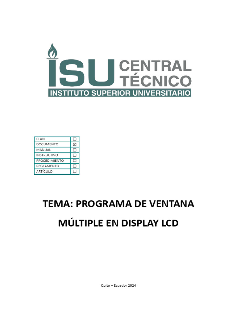 Ventanas Multiples LCD Usando Arduino | PDF
