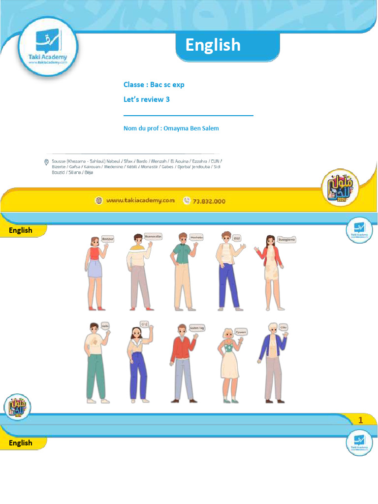 64c22993604b0 Énoncé Let's Review 3 | PDF | Verb | Grammatical Tense