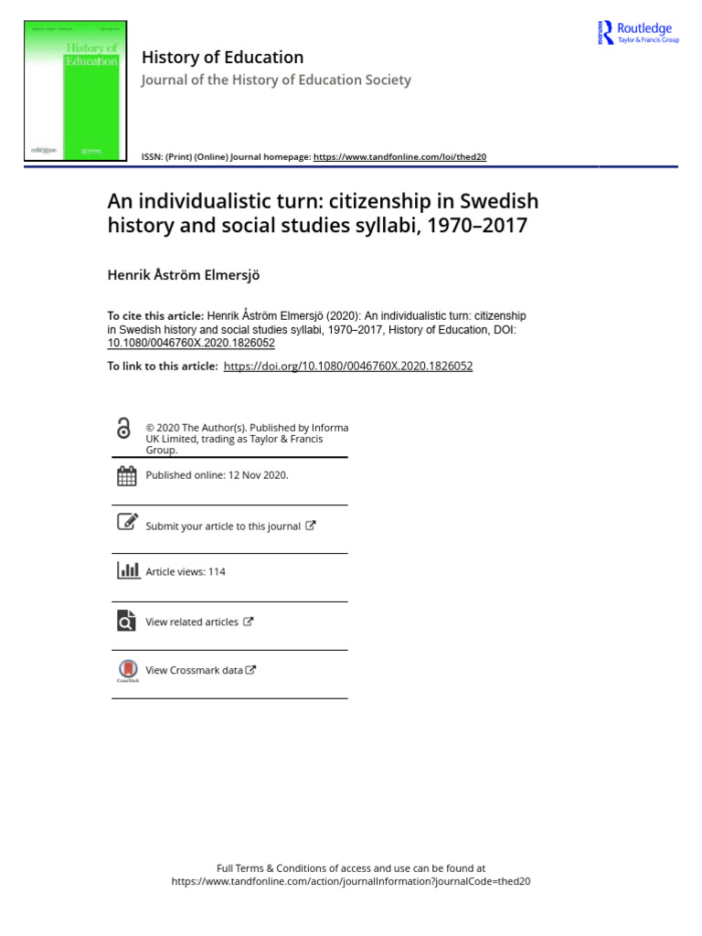 Elmersjö 2020 | PDF | Curriculum | Democracy