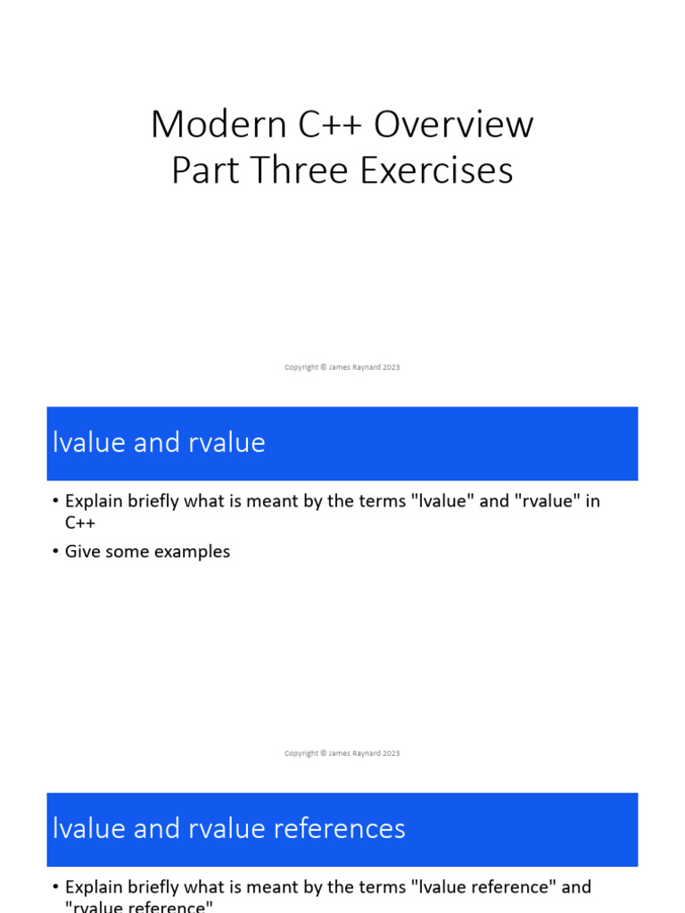 Modern C Overview Part Three Exercises | PDF | Computers | Technology & Engineering