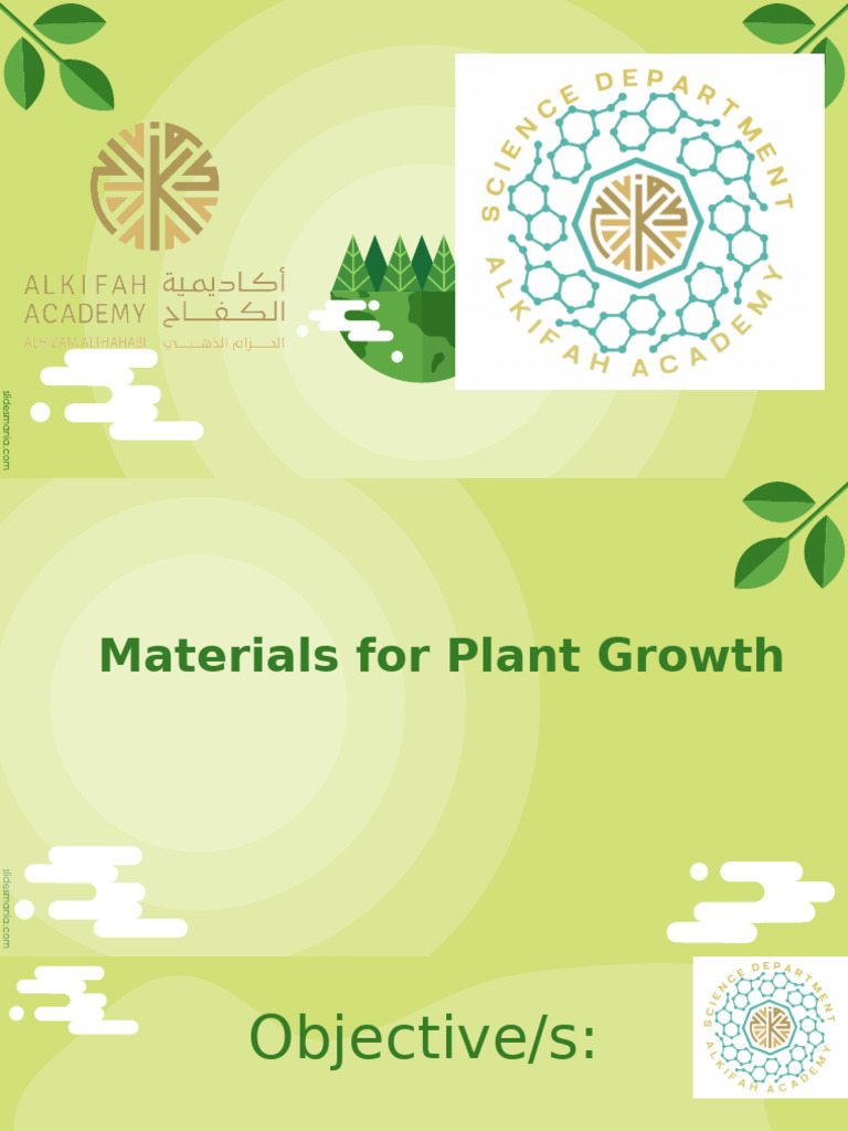 L3 - Materials For Plant Growth | PDF | Plant Nutrition | Plants