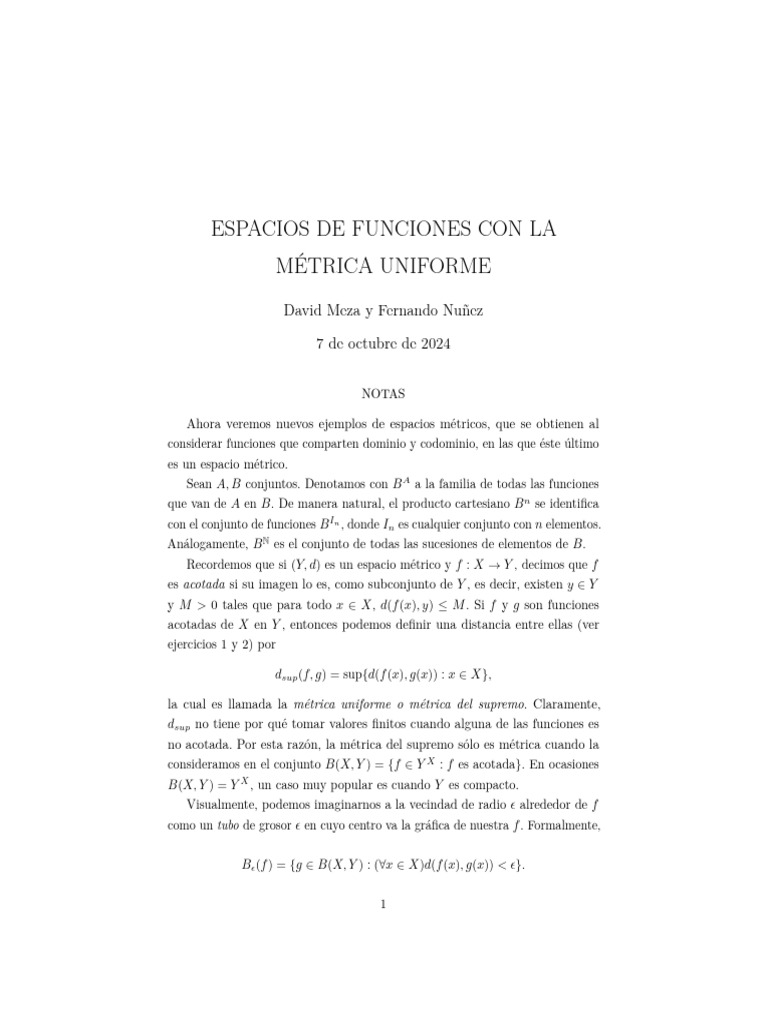 Notas Ejercicios 27 | PDF | Función (Matemáticas) | Espacio métrico