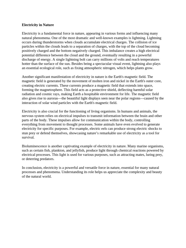 Electricity in Nature Physics | PDF | Electricity | Nature