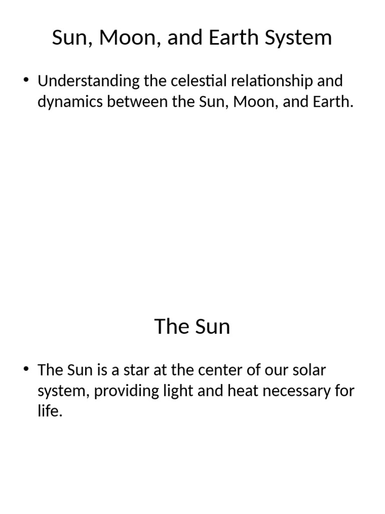 Sun Moon Earth System | PDF