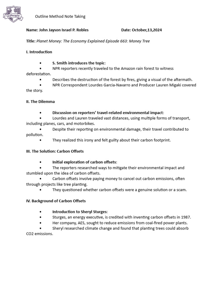 Note Planet Money Episode663 Money Tree | PDF | Economy And The ...