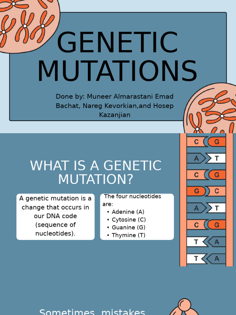Genetic Mutations Science Presentation in Blue Orange Flat Graphic ...