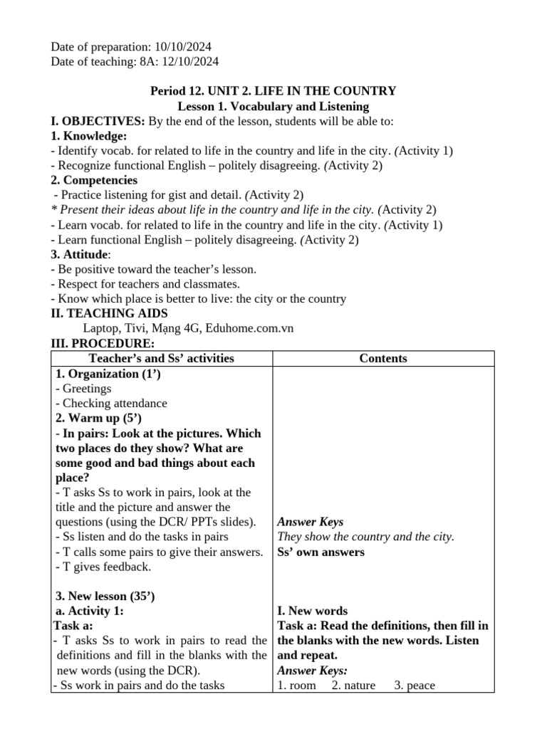 P12. Unit 2. Lesson 1.1 (E8) | PDF | Human Communication | Cognition