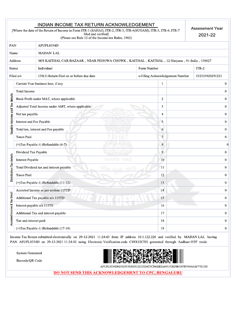 Madan Lal 21-22 Itr | PDF