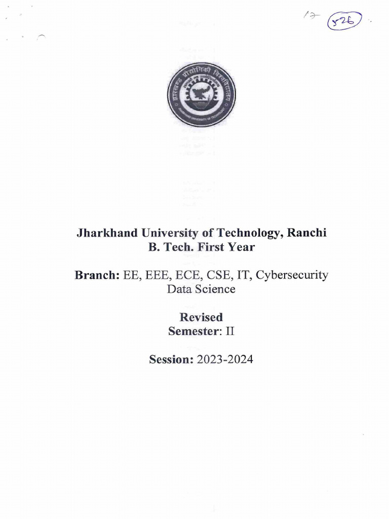 B.Tech - 2nd Semester Syllabus | PDF