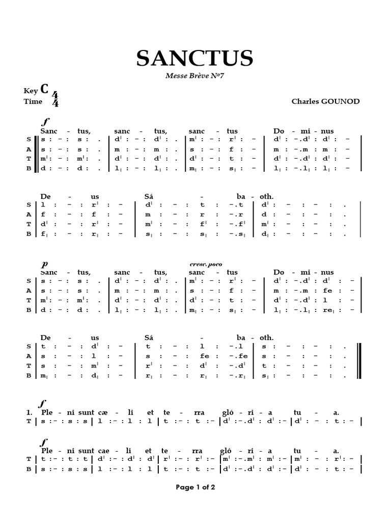Sanctus Gounod 1 | PDF