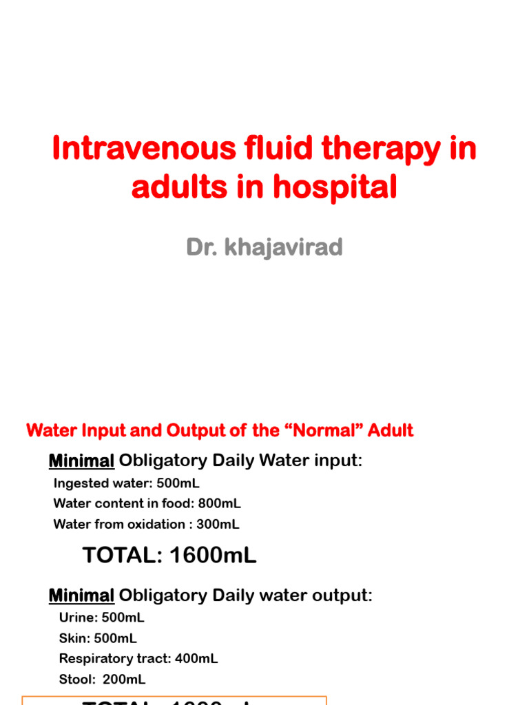 Intravenous Fluid Therapy in Adults in | PDF | Intravenous Therapy ...