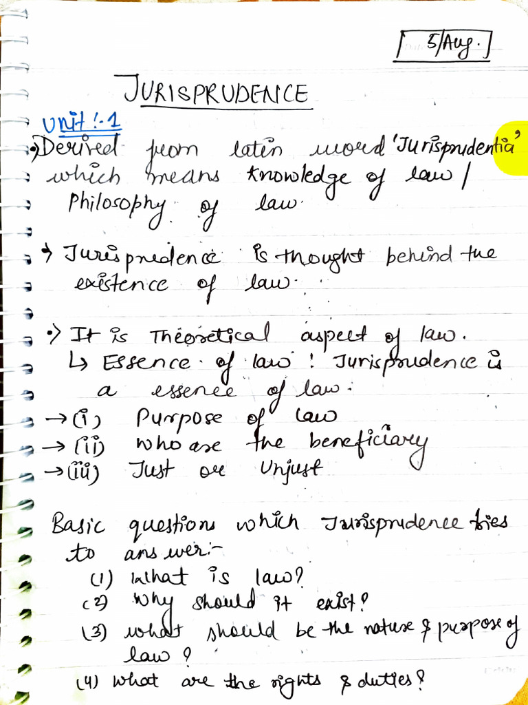 Jurisprudence Unit 1 | PDF
