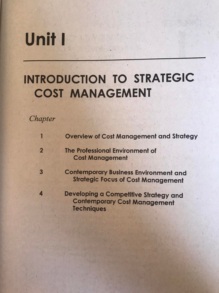 M1 - Introduction To Strategic Cost Management | PDF