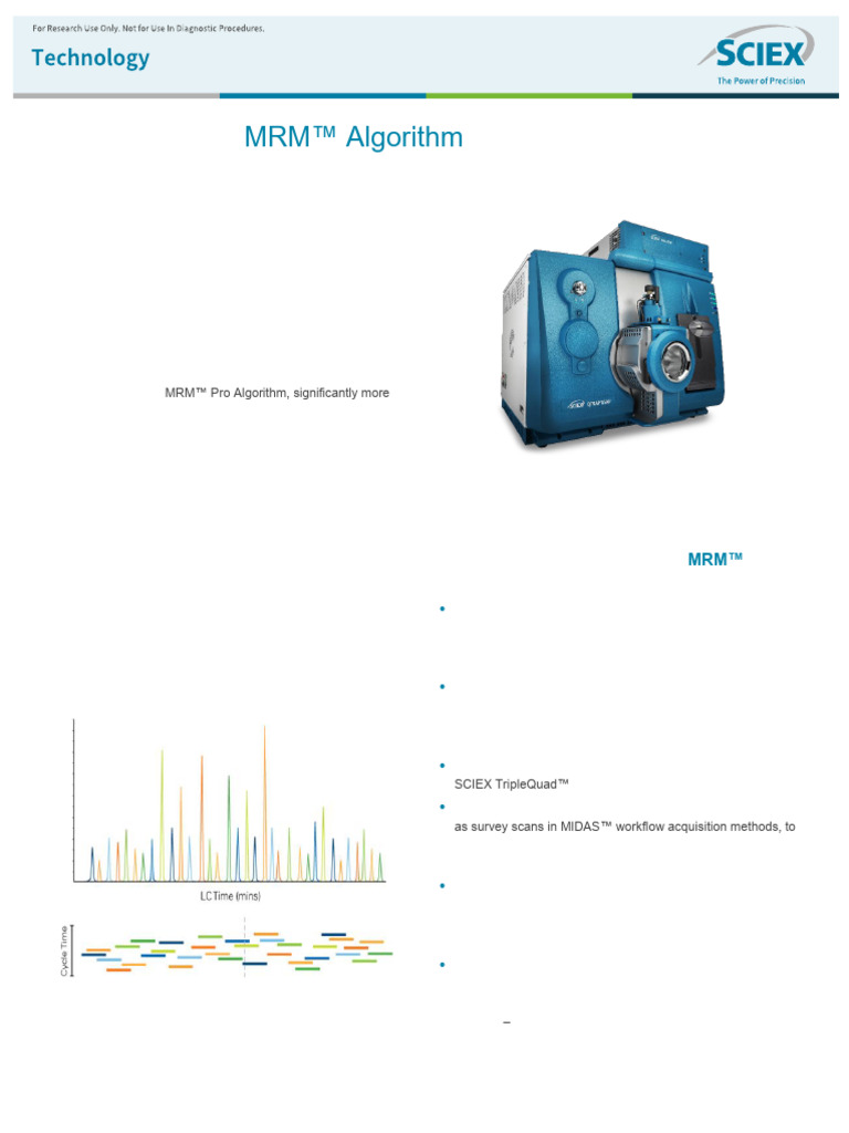 Scheduled MRM Pro Overview RUO MKT 02 8539 A | PDF | Chromatography | Tandem Mass Spectrometry