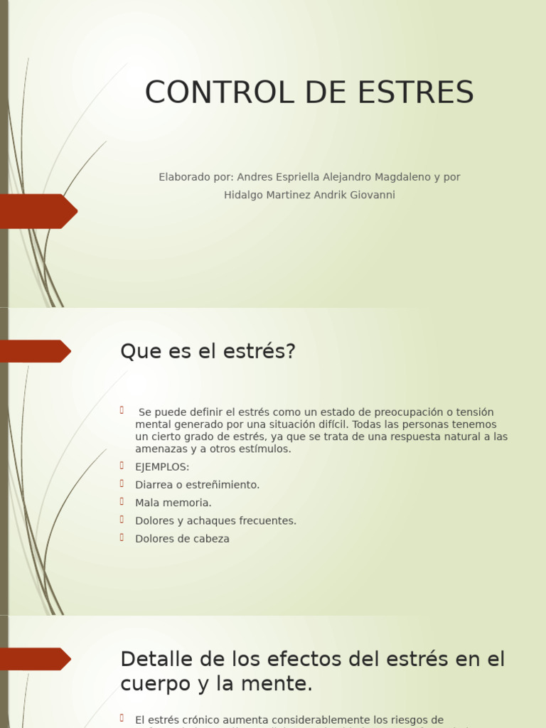 Control de Estres | PDF | Estrés (biología) | Conceptos psicologicos