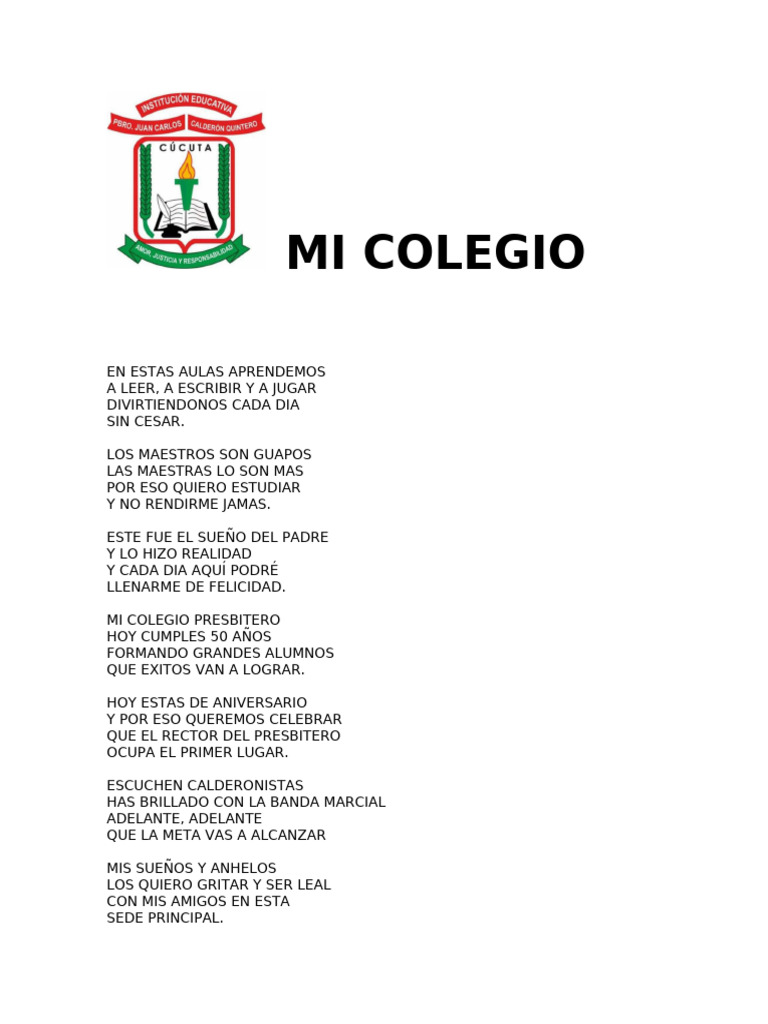 Mi Colegio | PDF | Artes del lenguaje y disciplina