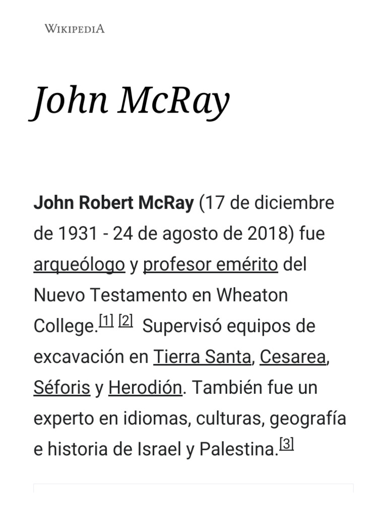Arqueología y legado de John McRay | PDF | Biblia