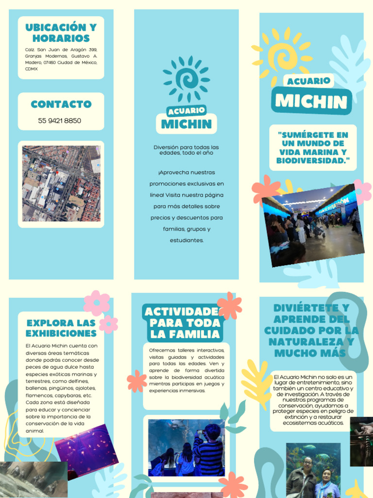 Folleto Tríptico Campamento de Verano Ilustrado Cool Azul | PDF ...