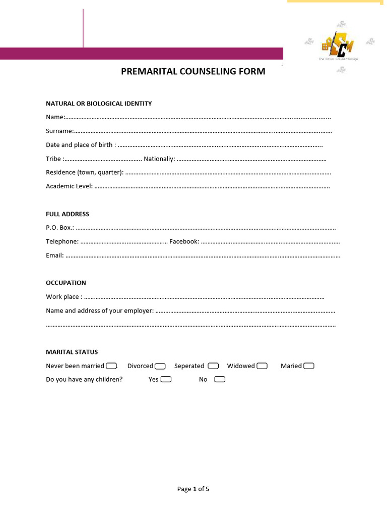 Prenuptial English Form TSCM - 090949 | PDF | Sexology | Social Ethics