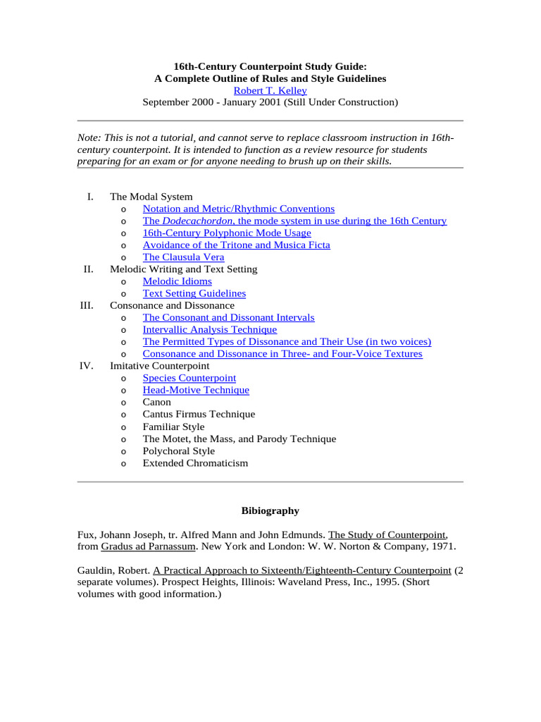 16th-Century Counterpoint Guide | PDF | Chord (Music) | Interval (Music)