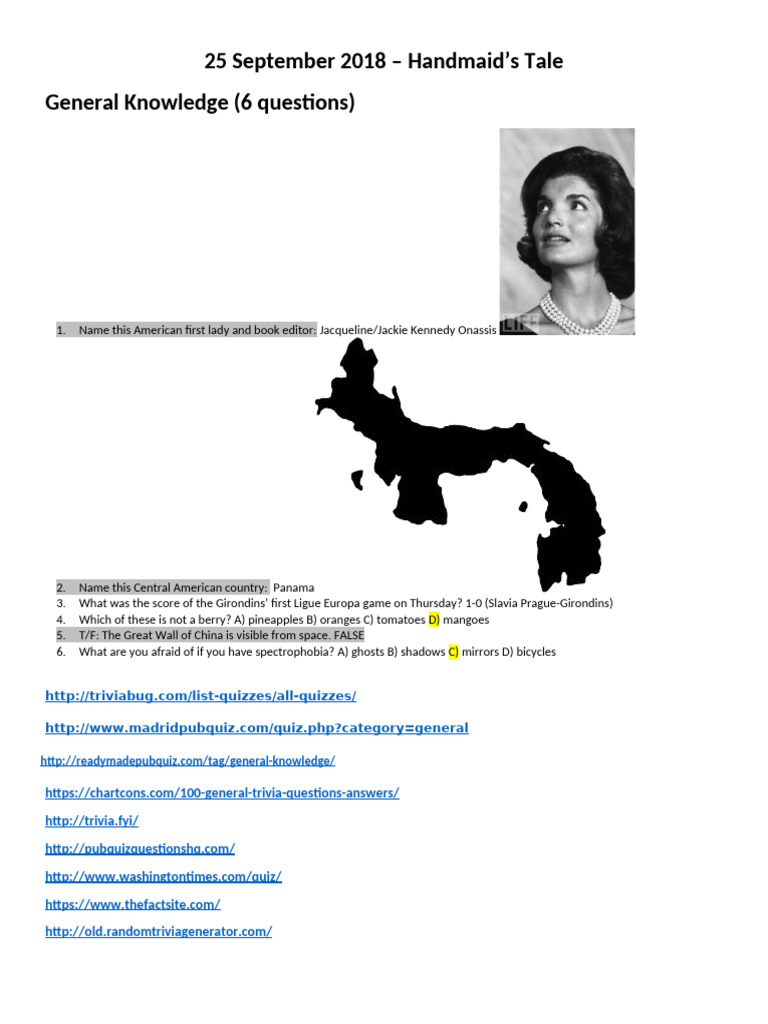 Quiz-20182509 Handmaids Tale | PDF