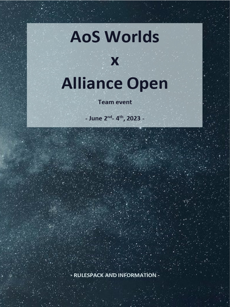Rulespack & Information AoS Worlds X Alliance Open 2023 Amsterdam V1 | PDF | Referee | Sports
