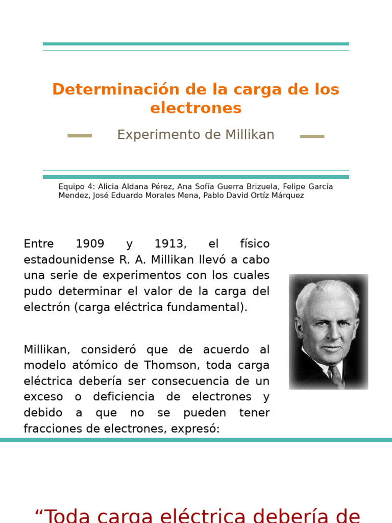 Experimento de Millikan | PDF | Fuerza | Electrón