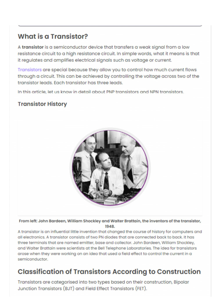 Structure of PNP & NPN Transistor Dox | PDF