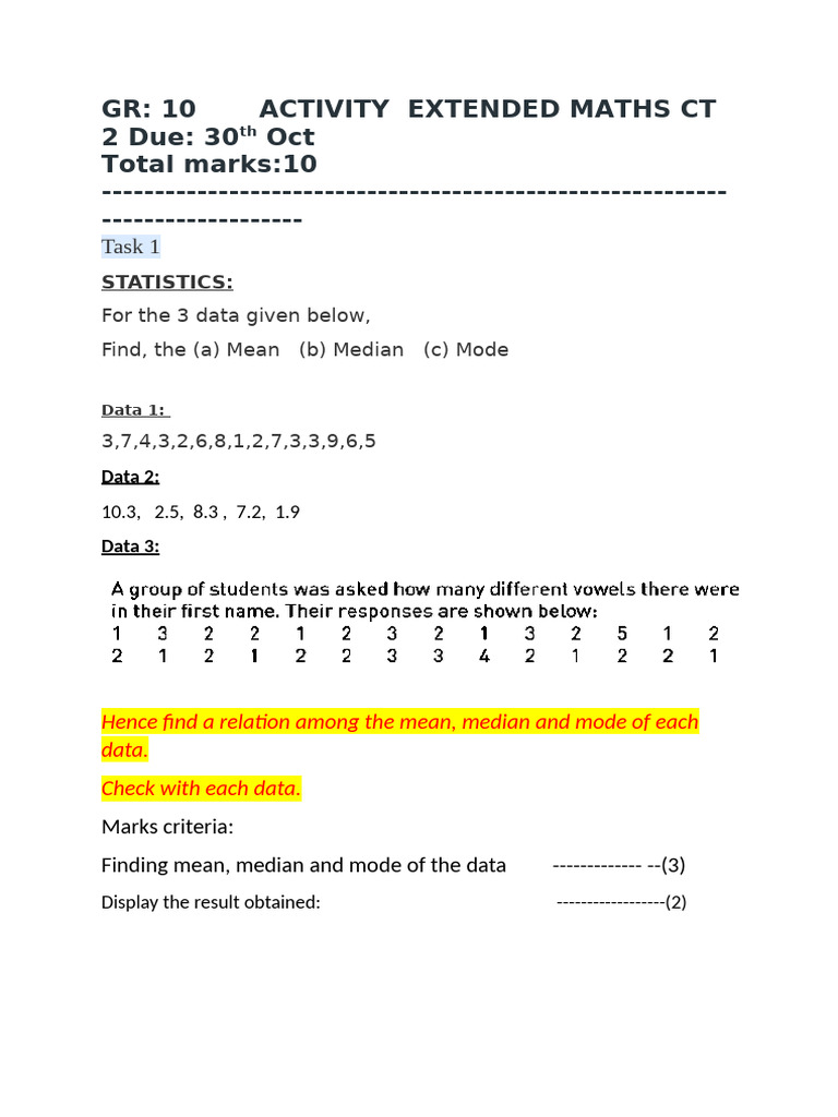 Activity - GR 10 | PDF