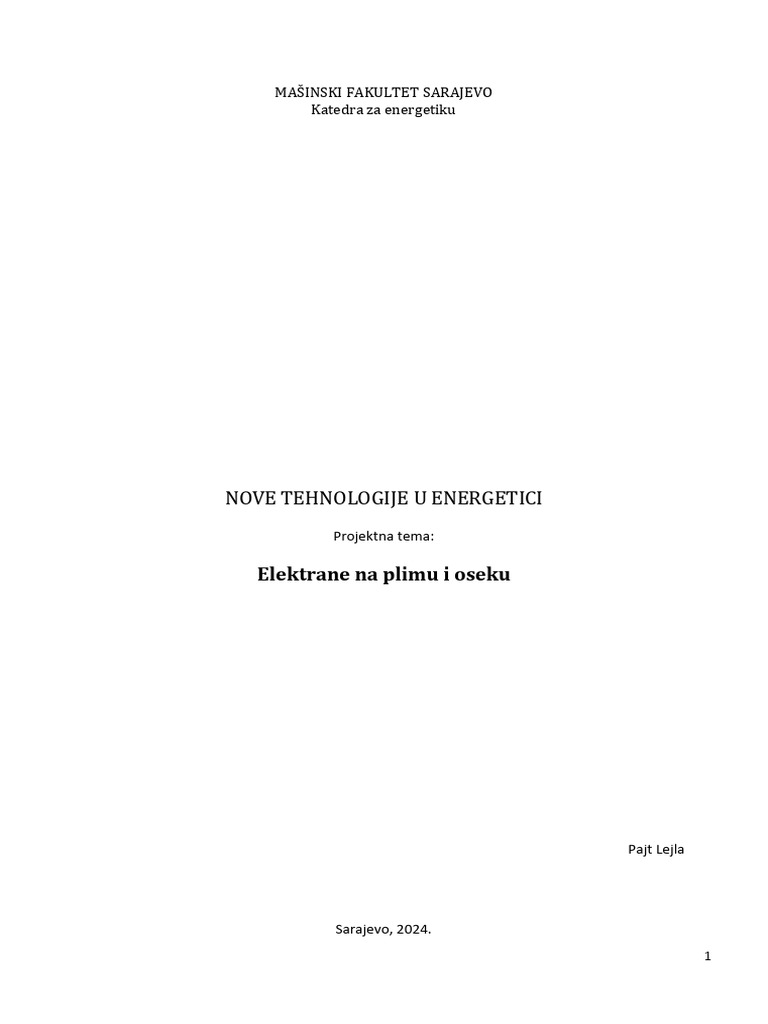 Elektrane Na Plimu I Oseku | PDF