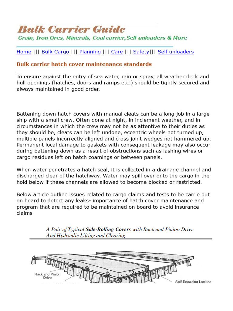 Bulk Carrier General Arrangement, Various Design, Size Range ...