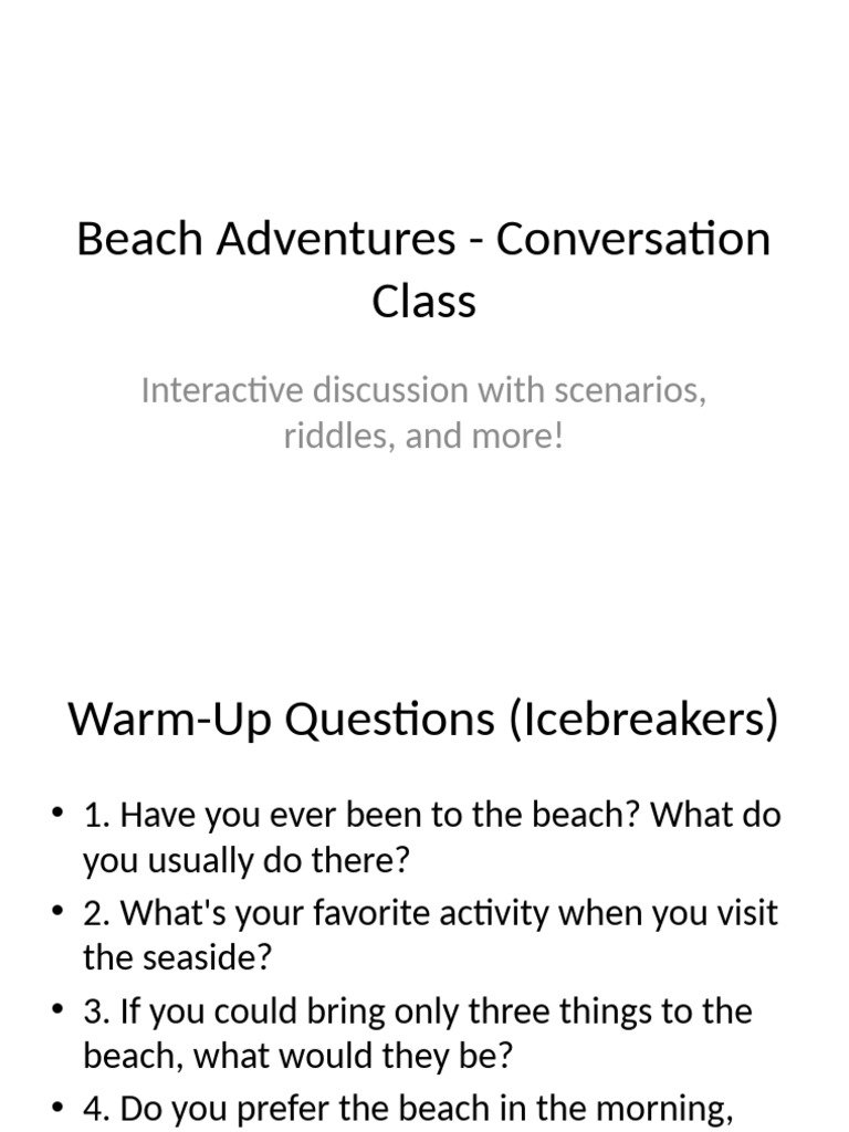 Beach Conversation Class | PDF