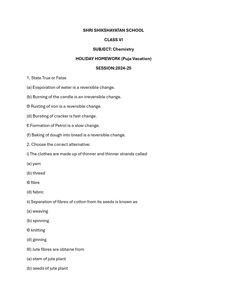 Vi Chemistry Hhw Pdf Knitting Weaving