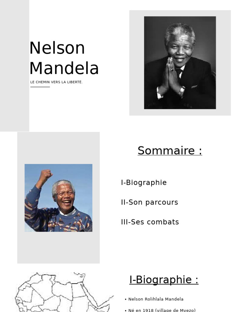 Nelson Mandela : Biographie et Lutte | PDF | Congrès national africain ...