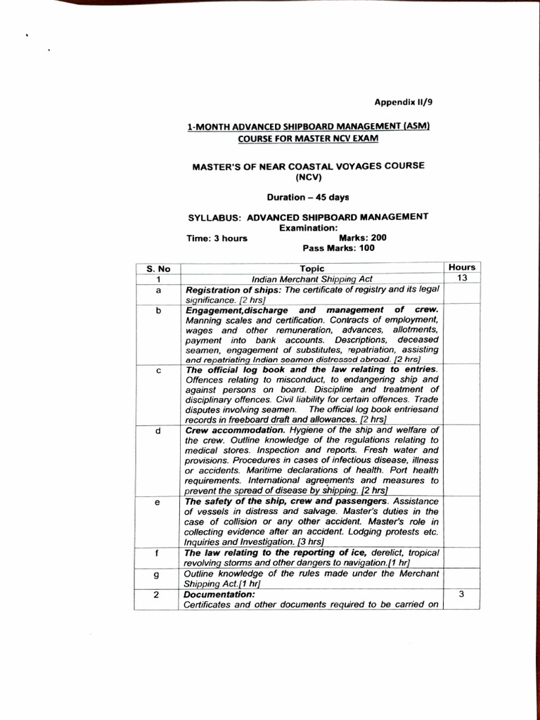 Asm Syllabus | PDF | Ships | Marine Salvage